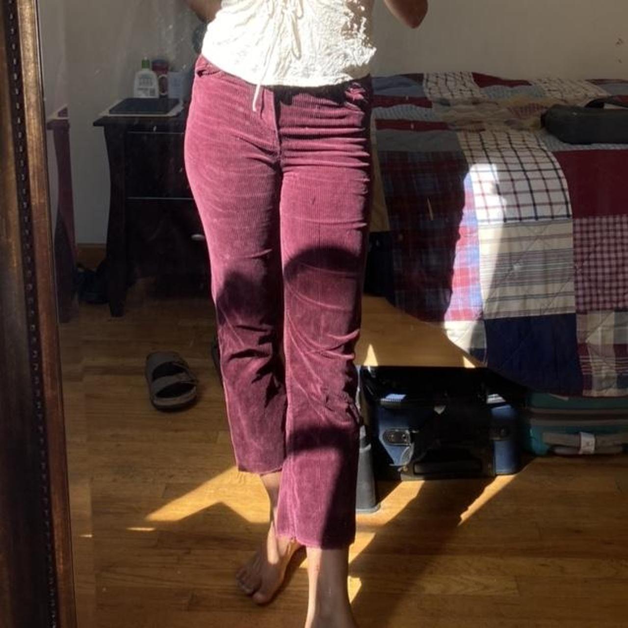 burgundy corduroy pants!!!! so sexy for the summer... - Depop