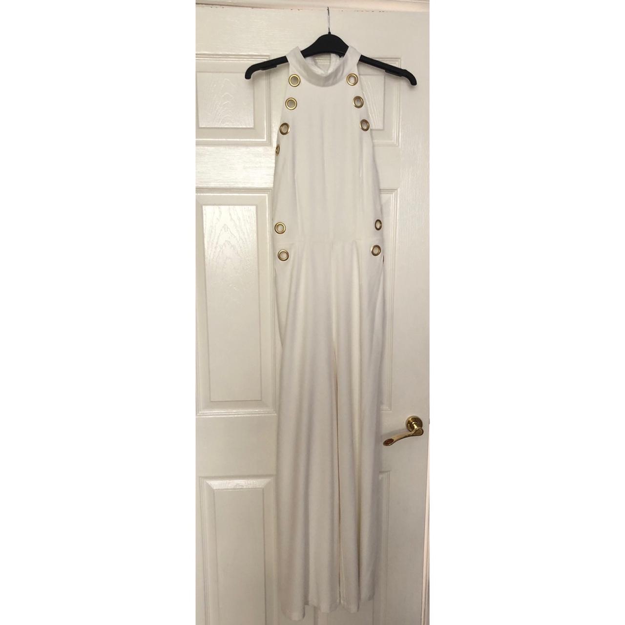 Missguided White gold ring high neck wide leg... - Depop