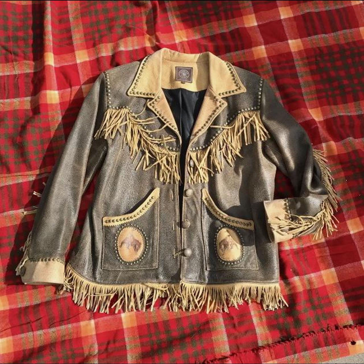Double d ranch Leather bronco riding jacket With... | Depop