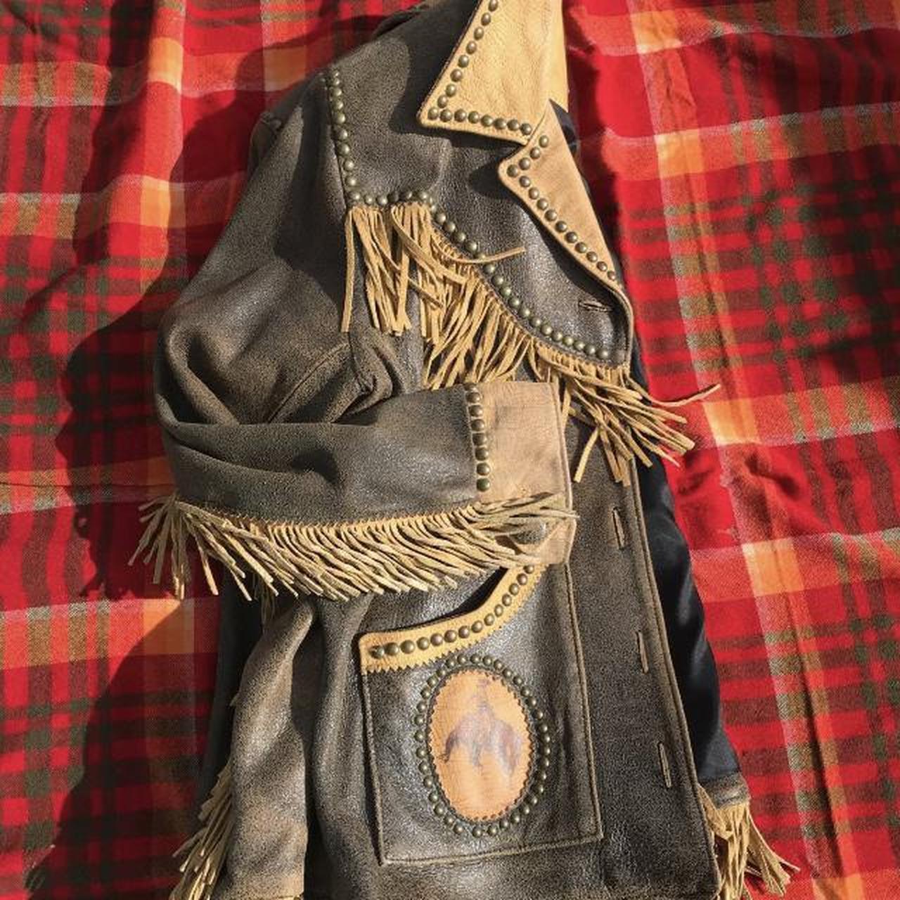 Double d ranch Leather bronco riding jacket With... | Depop