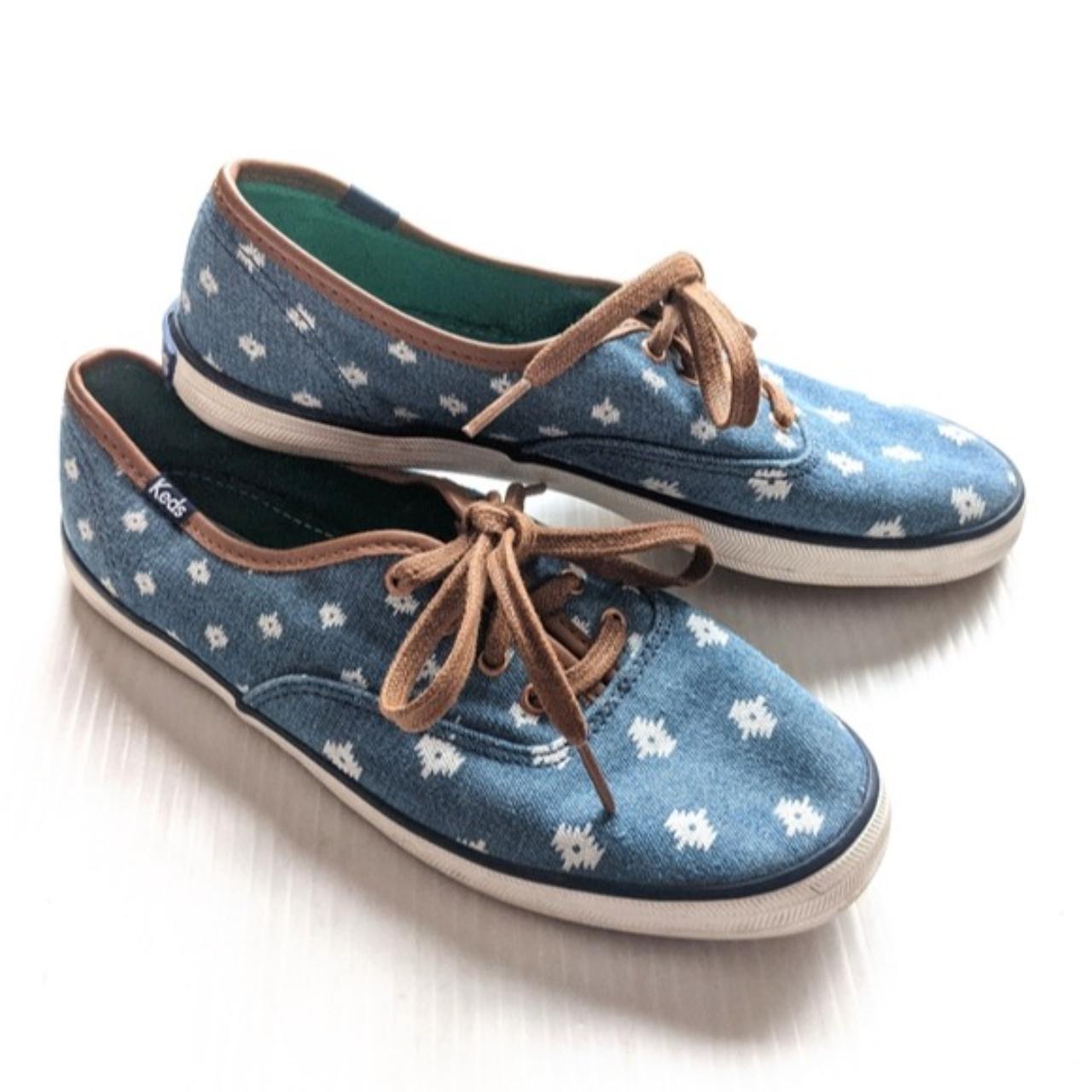KEDS aztec tribal blue canvas low top sneakers Blue... - Depop