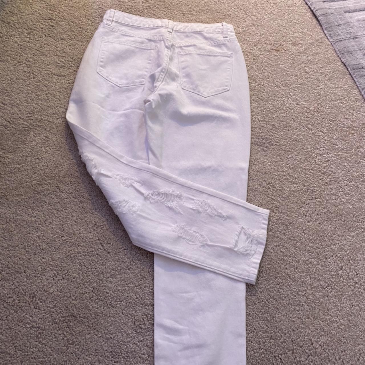 AVAIL AND INSTANT BUY white ripped mom jeans. -size... - Depop