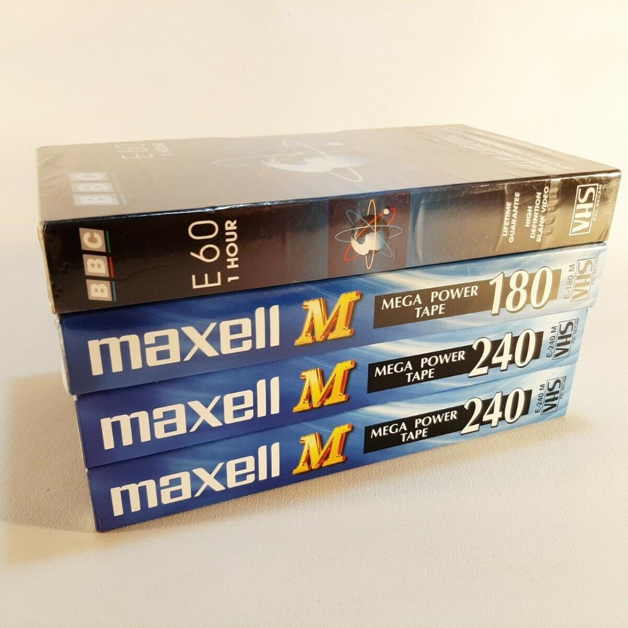 x4 Blank VHS Tape Cassettes Maxell 240 180 3 4... - Depop