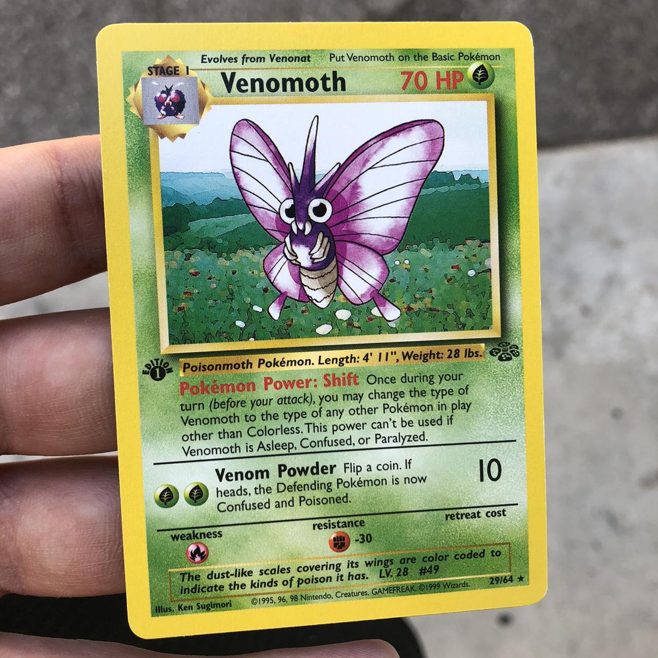 Base Set ‘ Venomoth ‘ First Edition Pokémon Card -... - Depop