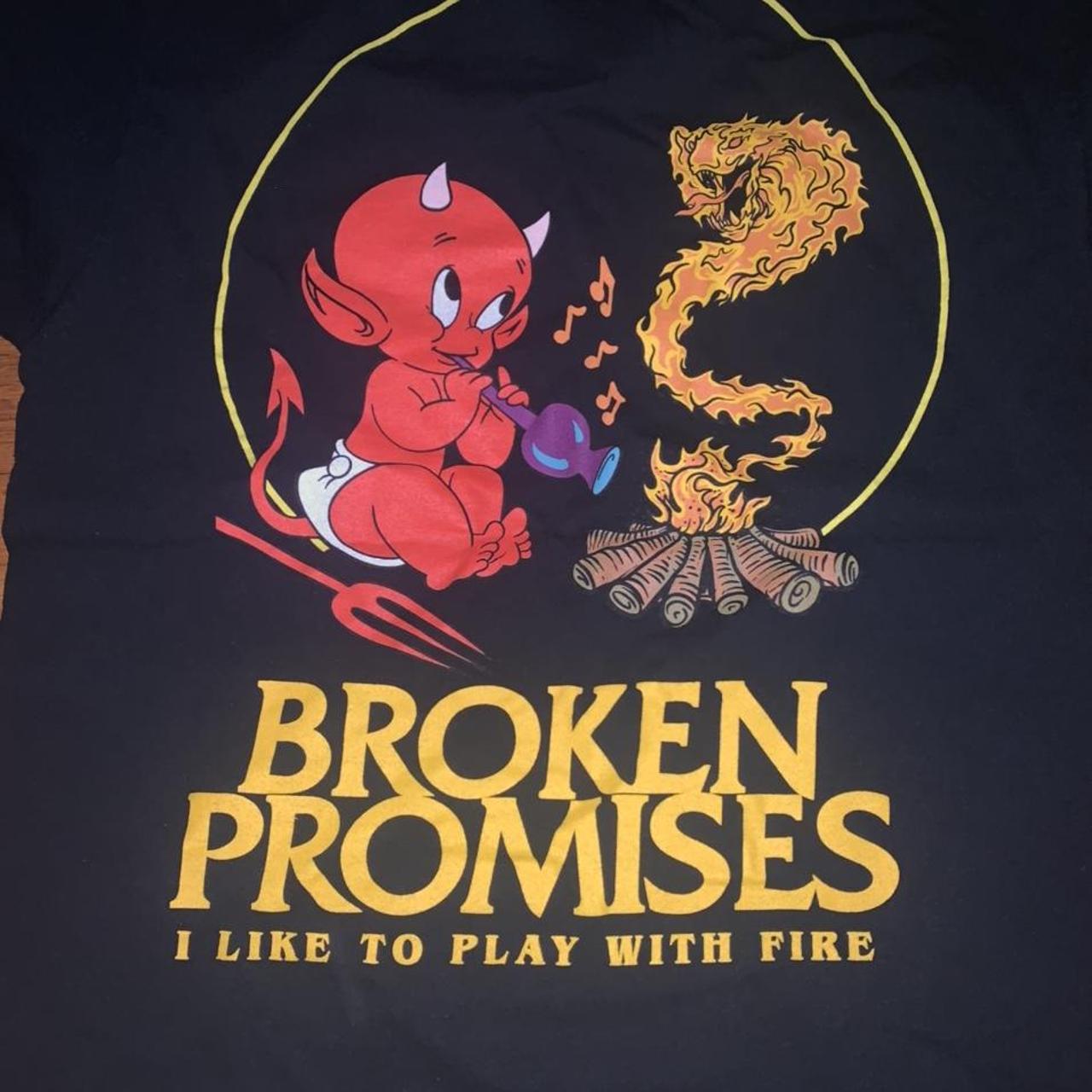 Broken Promises Red Baby Devil Large Shirt... - Depop