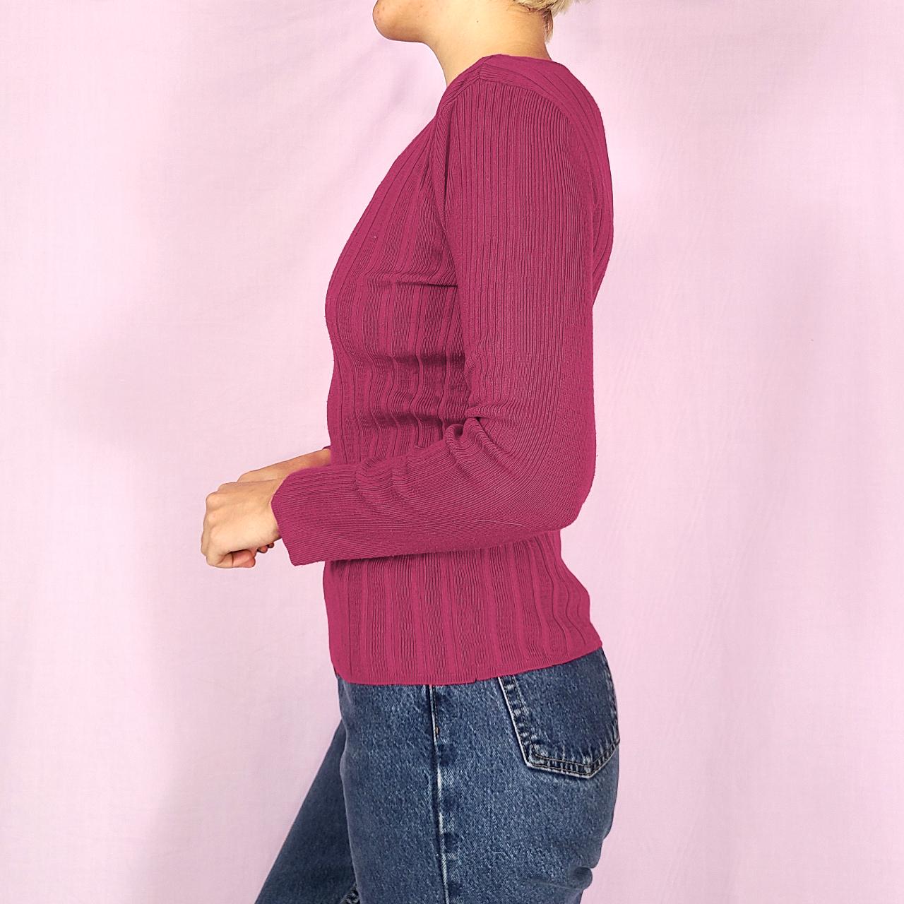 New York & Company long sleeve purple ribbed... - Depop