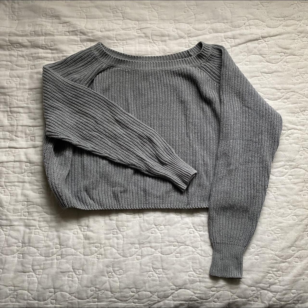 Cooperative grey cropped sweater size M #grunge... - Depop