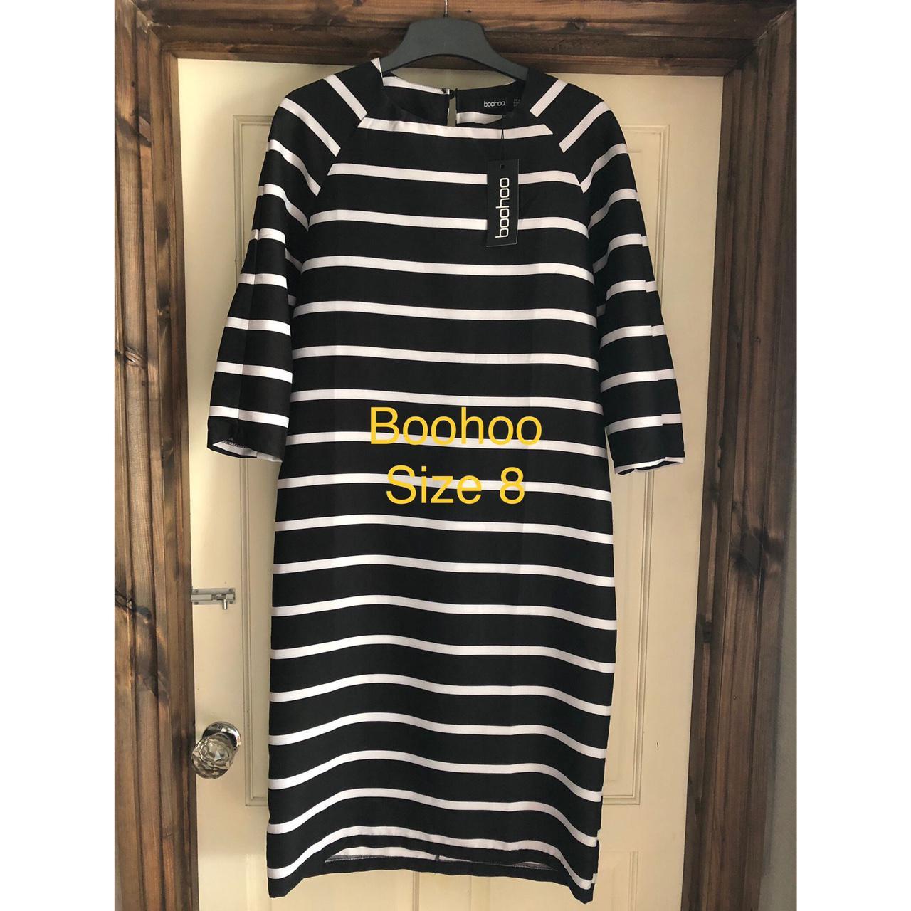 Boohoo Women's Black and White Dress | Depop