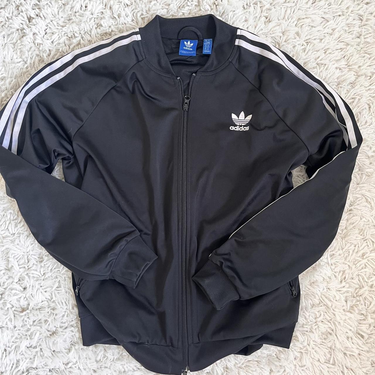 Adidas Originals Women's Black and White Jacket | Depop