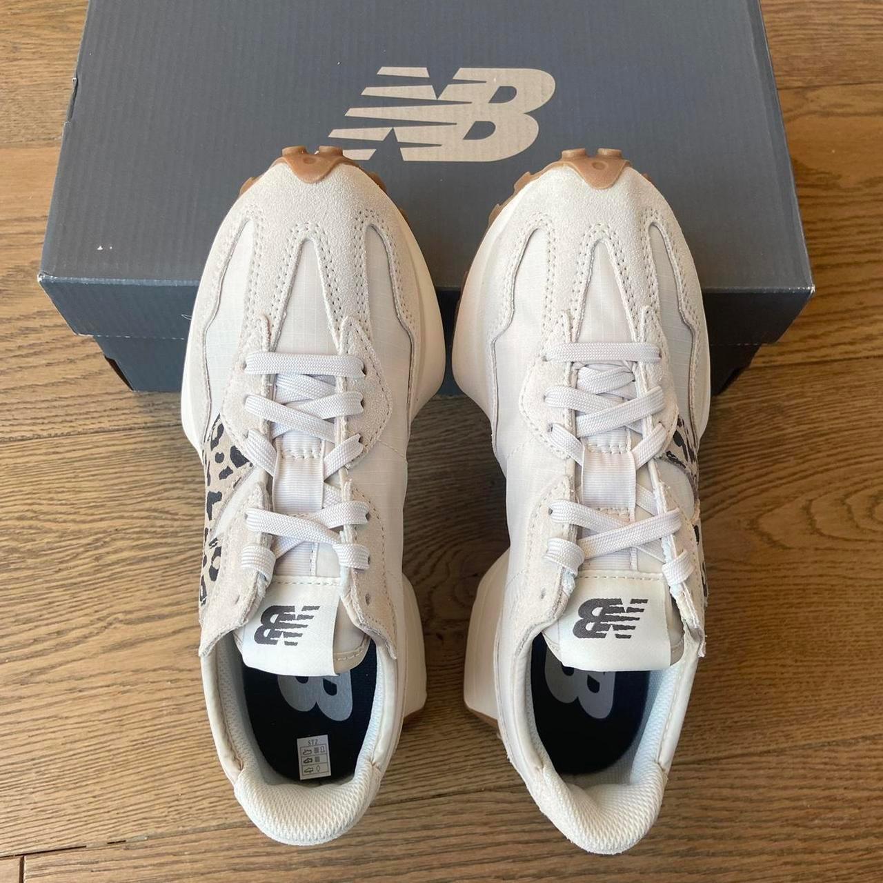 New Balance Women's Cream and Brown Trainers | Depop