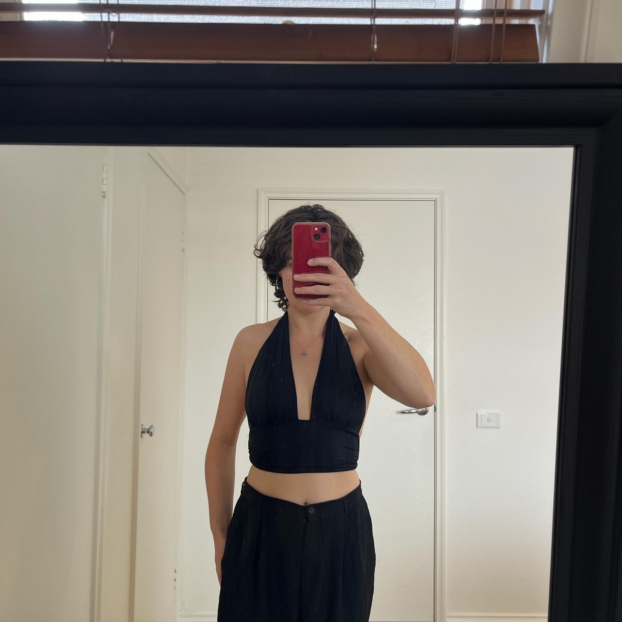 Halter black top Stretchy 8-12 - Depop