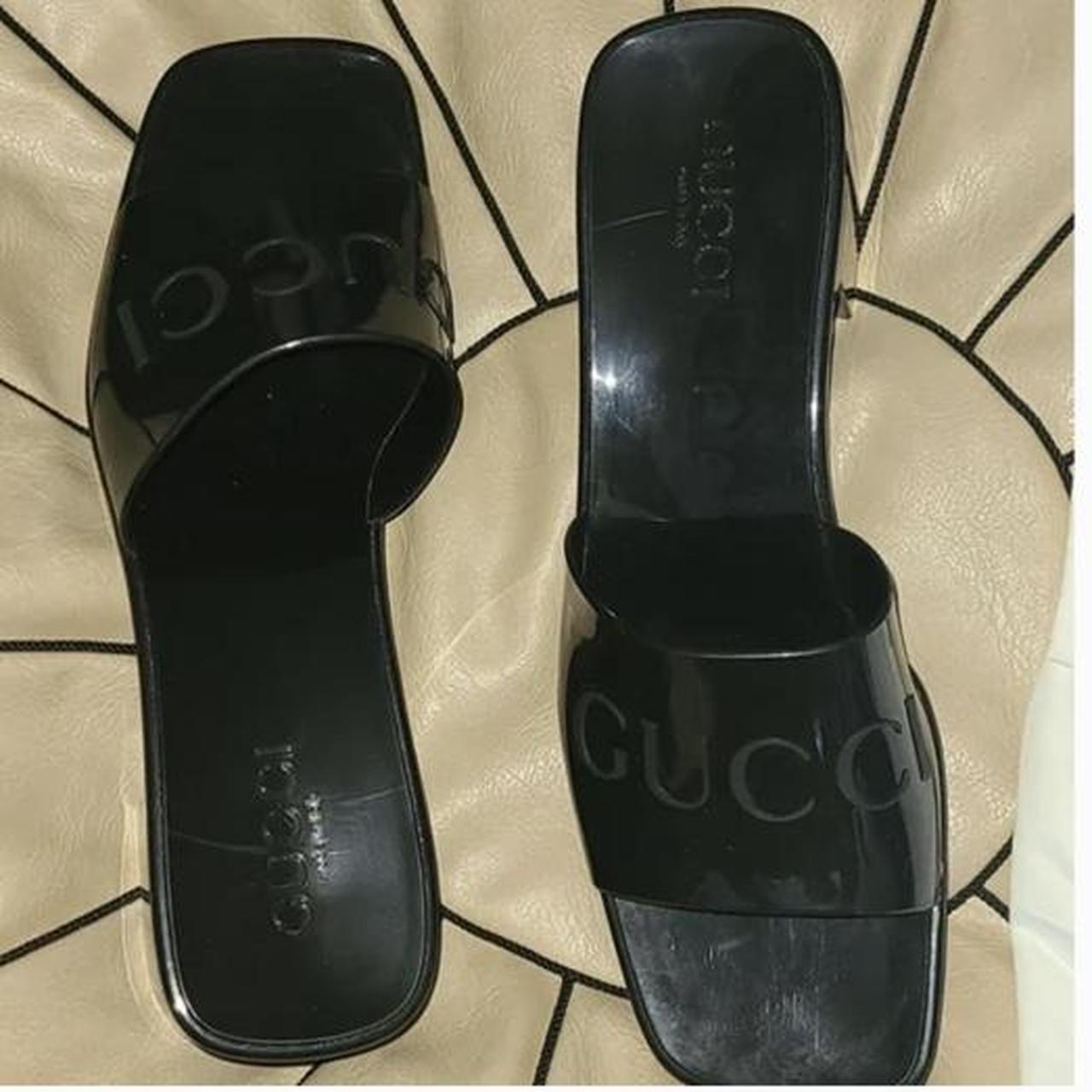 Gucci Rubber Slide Sandals | Black 100% Authentic... - Depop