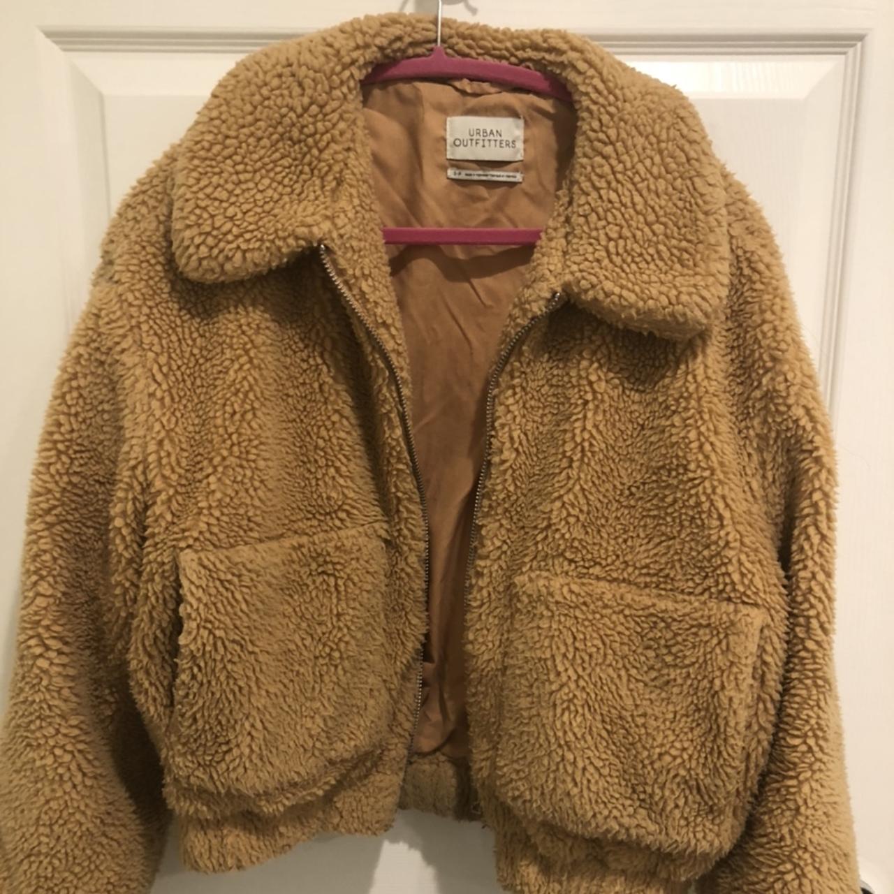 Urban Outfitters fluffy tan jacket - Depop
