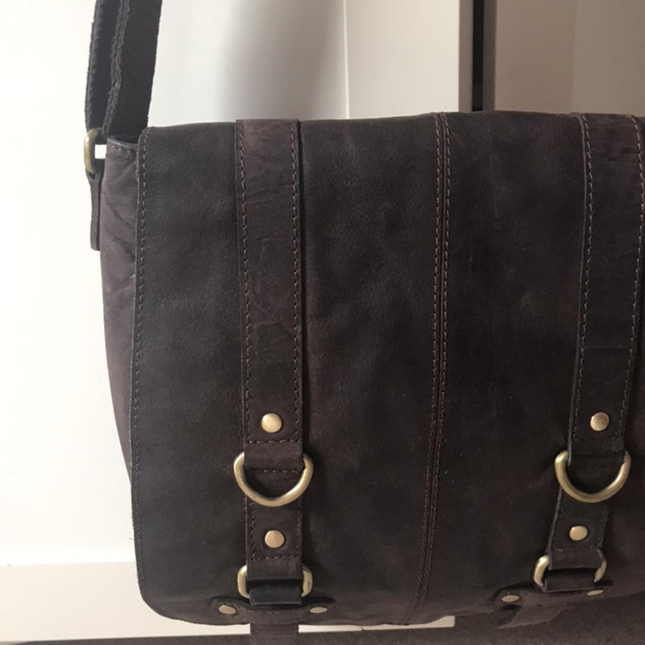Bolla real leather brown satchel bag > excellent... - Depop