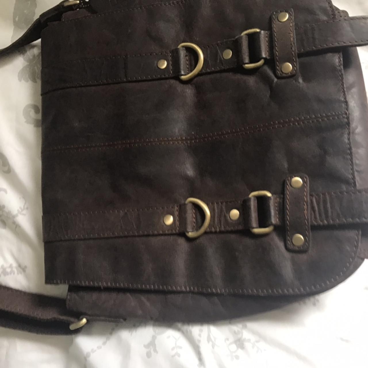 Bolla real leather brown satchel bag > excellent... - Depop