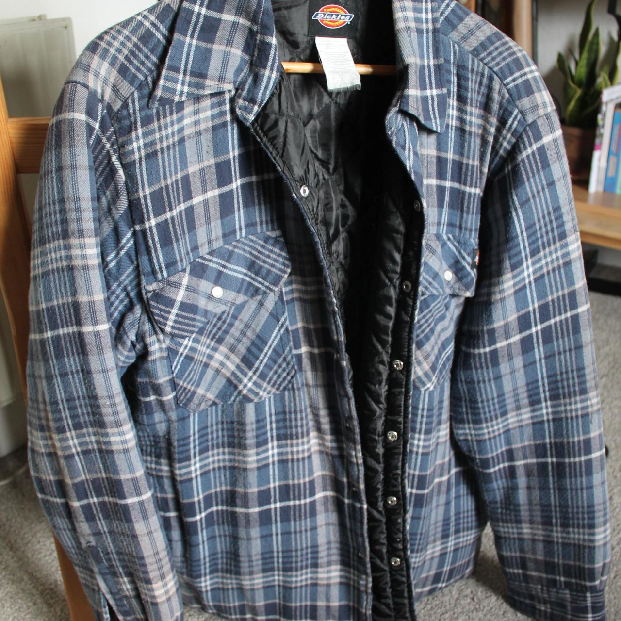 Dickies Blue Plaid Lumberjack Thermal... - Depop