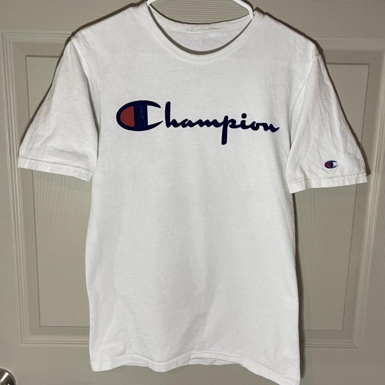 Essential white Champion tee shirt with Champion... - Depop