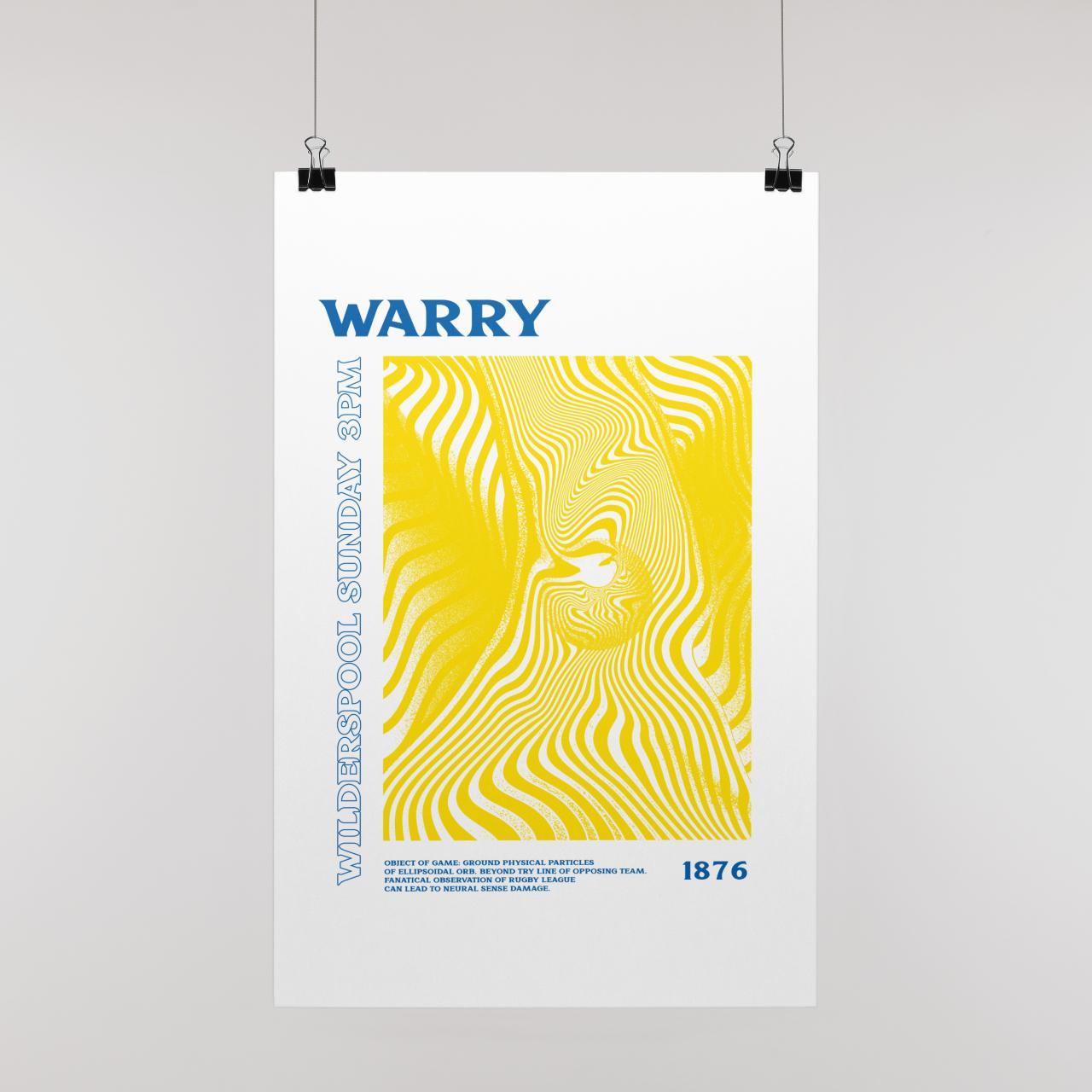 Warrington Wolves inspired Psychedelic Art A4... - Depop