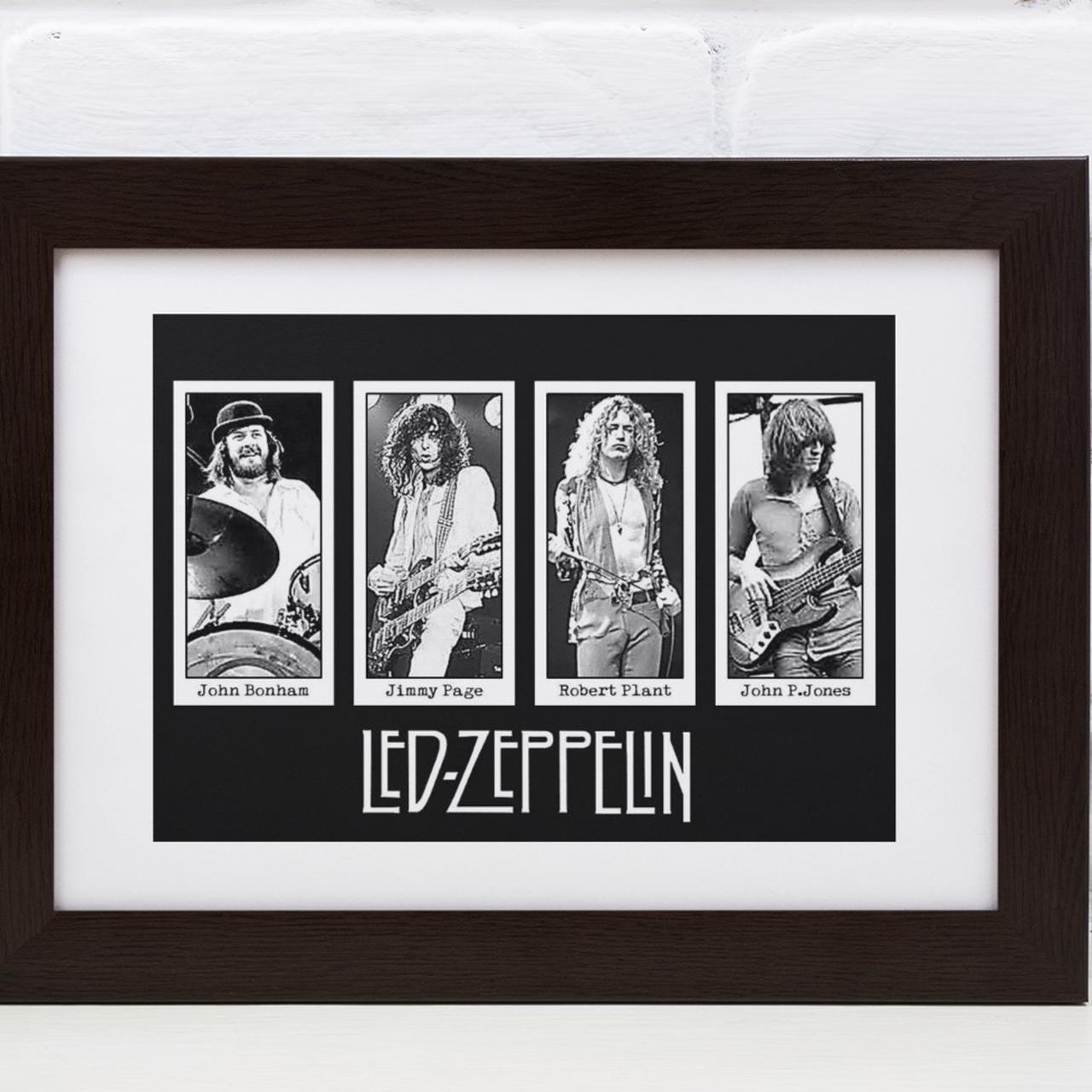 Led Zeppelin cigarette card style print A4. Frame... - Depop