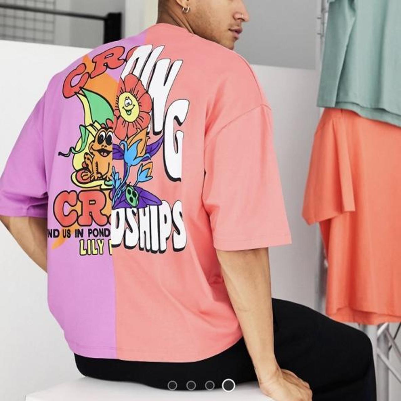 ASOS design oversized t-shirt in spliced flower and... - Depop