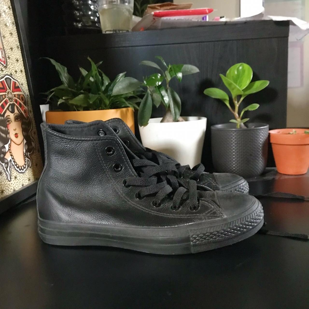 Leather Converse Hi-Tops. US Men’s 5/Women’s 7/UK... - Depop