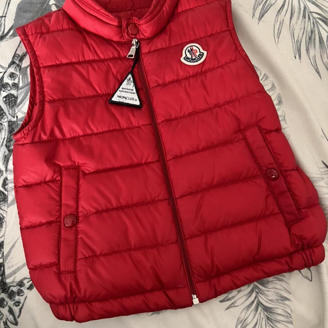TODDLER MONCLER RED GILLET AGE 2 - Depop