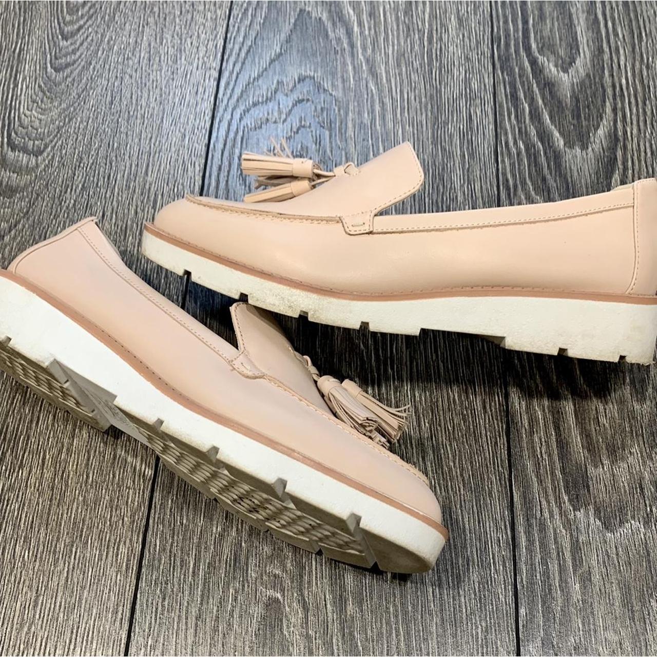 Soft pink, wide fit, M and S leather brogues with... - Depop