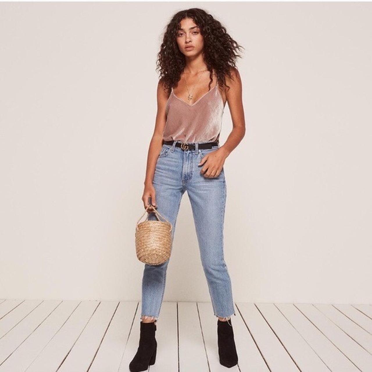 Reformation Blush Pink Velvet Tank Top. Duchess Top.... - Depop