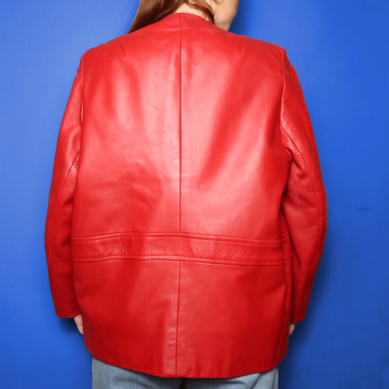 ️ Beautiful red faux leather jacket. This stunner... - Depop
