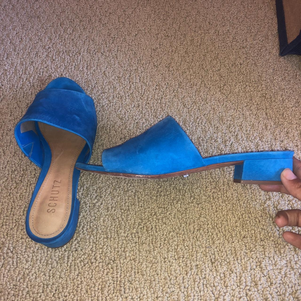 Schutz Women's Blue Courts | Depop
