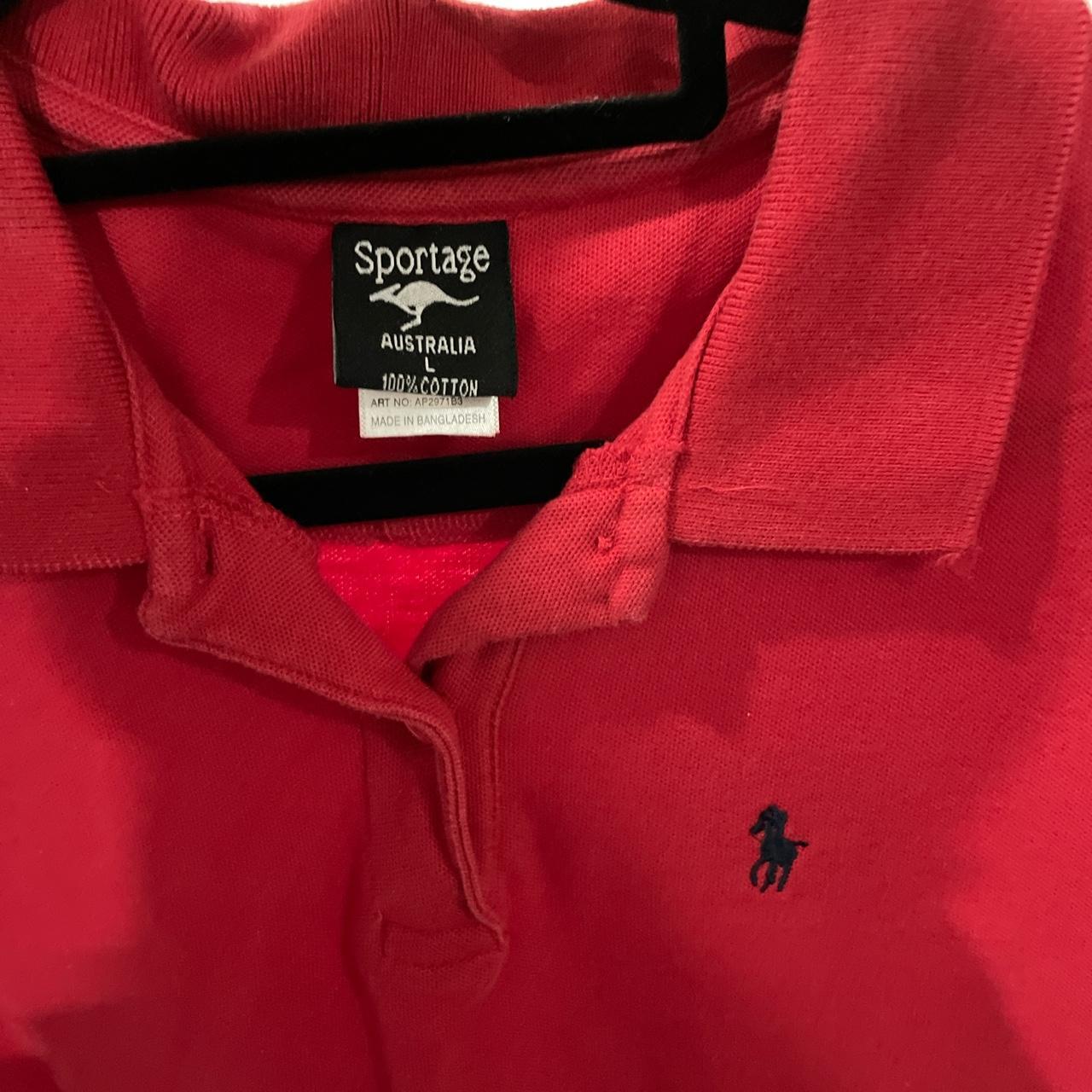 Old school Ralph Symbol Red Polo Shirt Kids size... - Depop