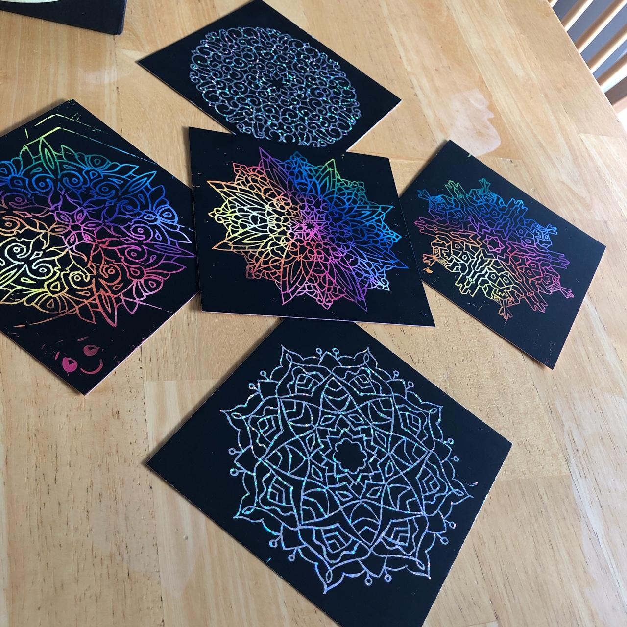 Little mandala scratch drawings made with love ️... - Depop