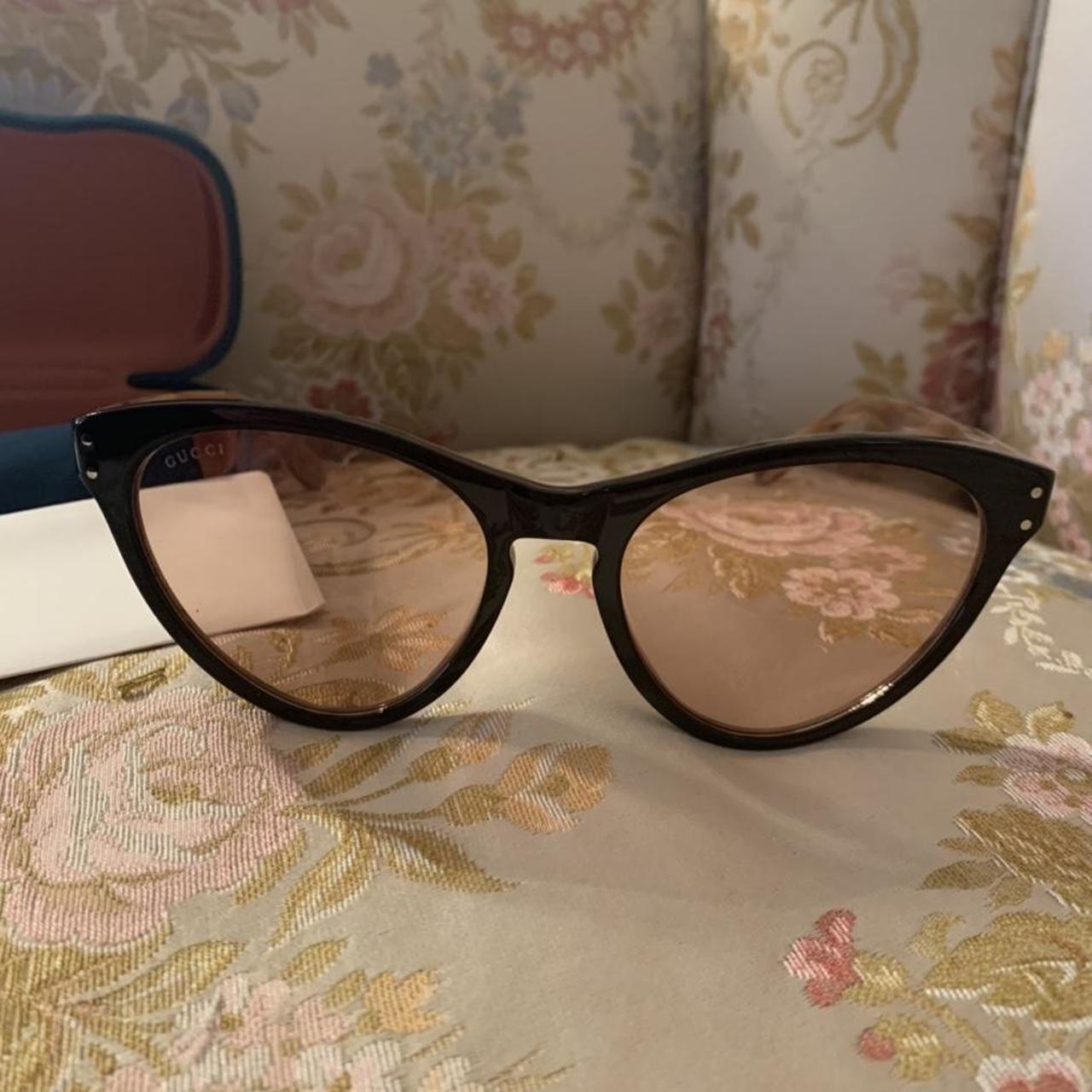 Gucci Womens Brown And Tan Sunglasses Depop