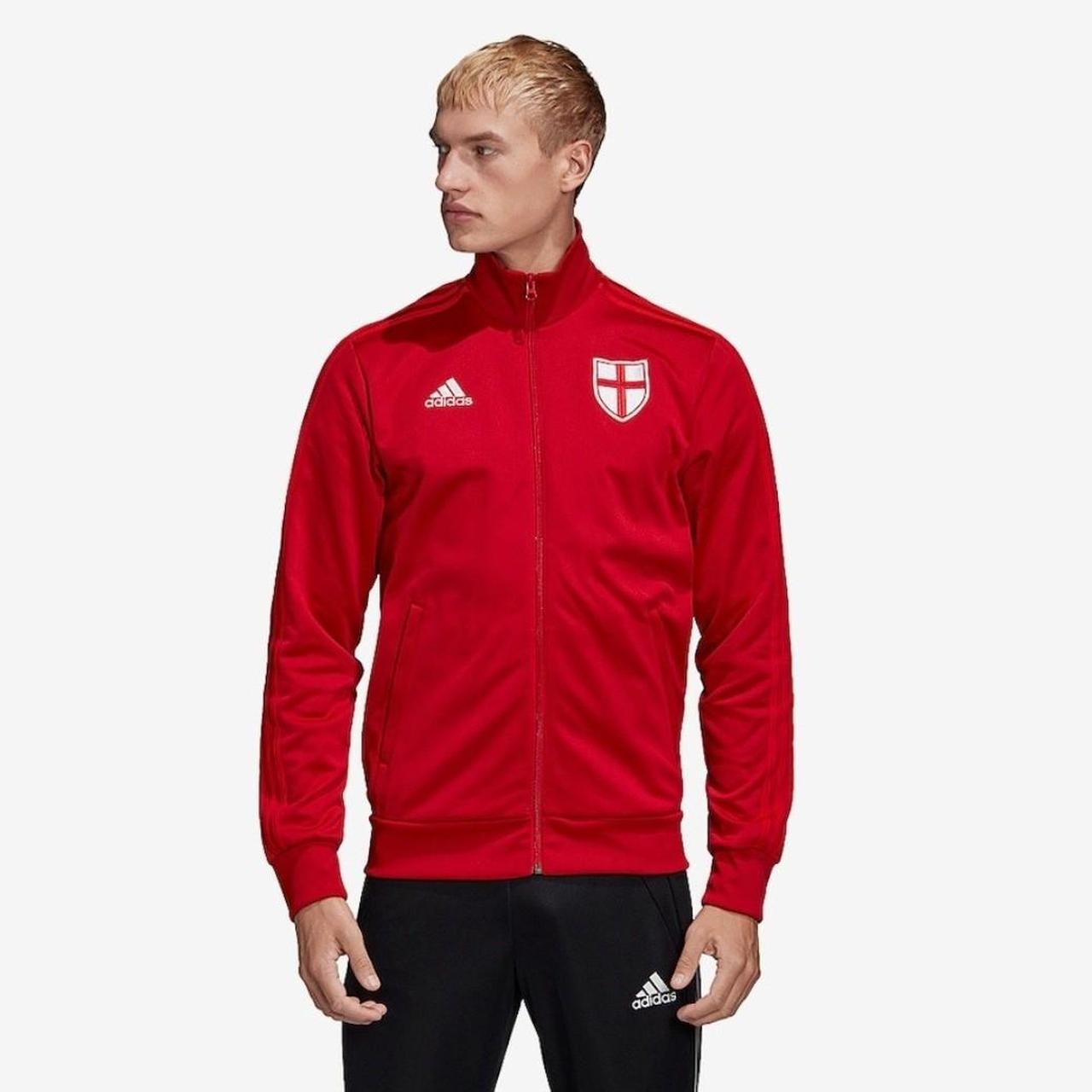 Adidas Men's Red Jacket | Depop