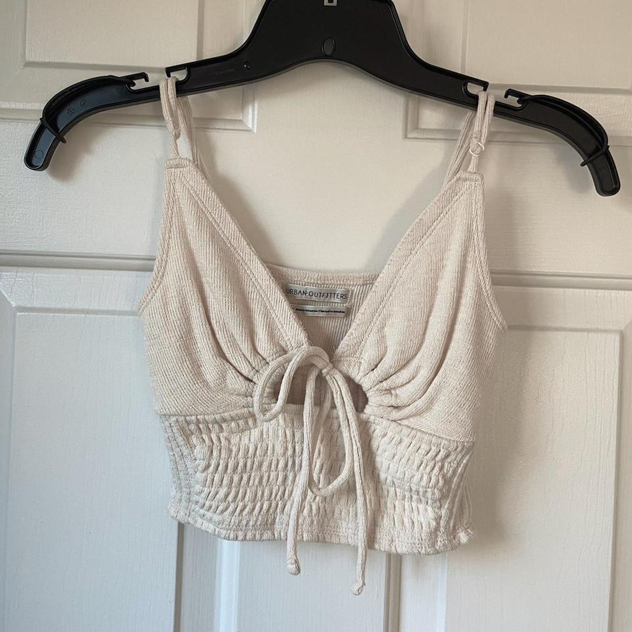 urban outfitters cream crop top, size xsmall. no... - Depop