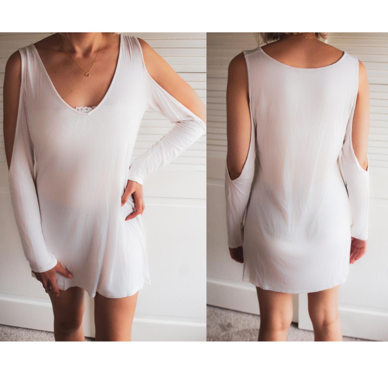 Tobi Shoulderless Long Sleeve Mini Dress in... - Depop