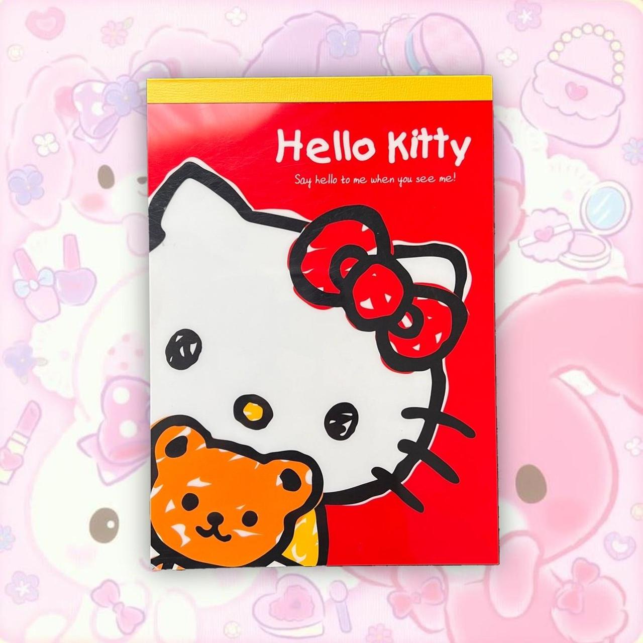 Hello Kitty Four Patterned Notepad w/ Sticker... - Depop