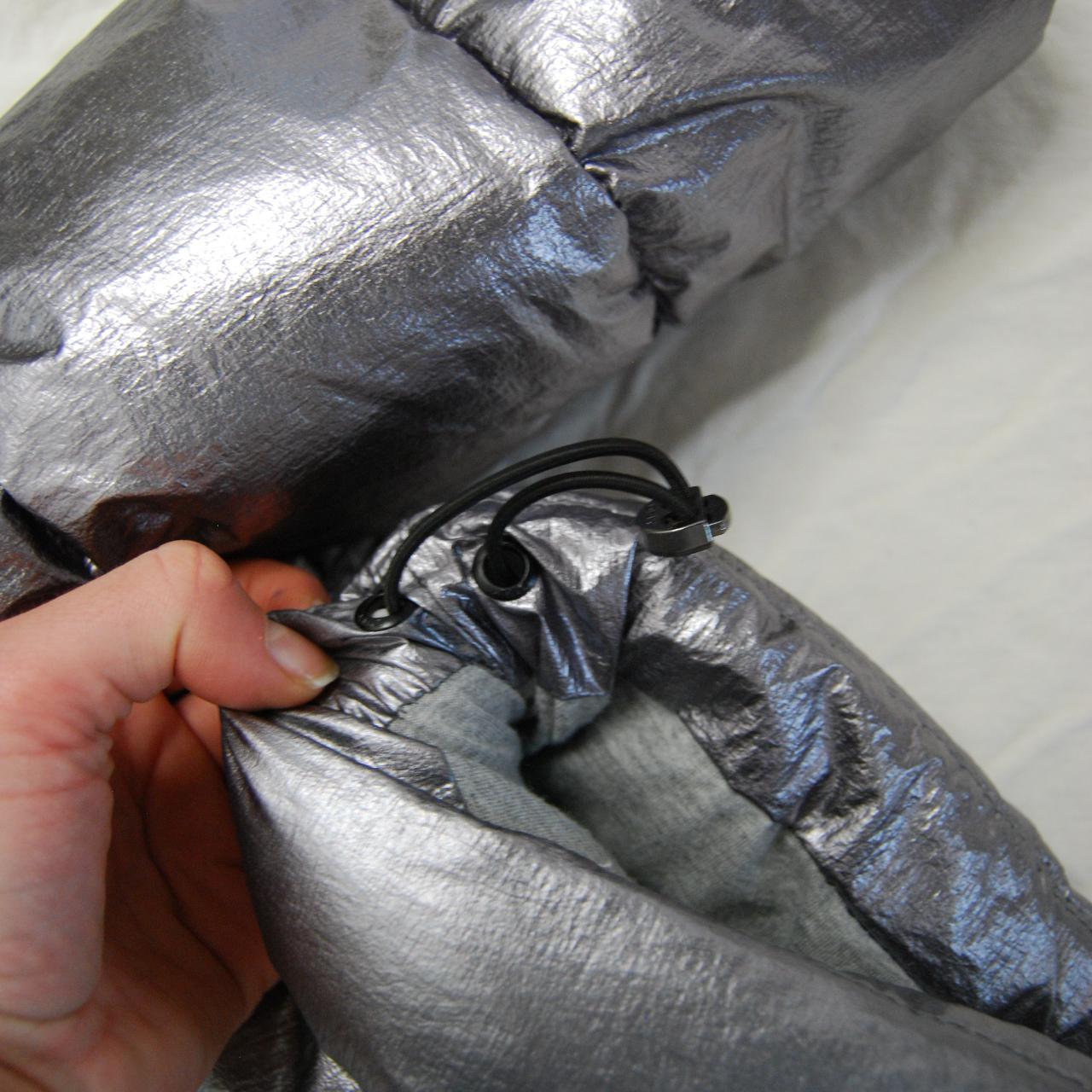 SILVER PUFFER JACKET - hardly ever worn - with... - Depop