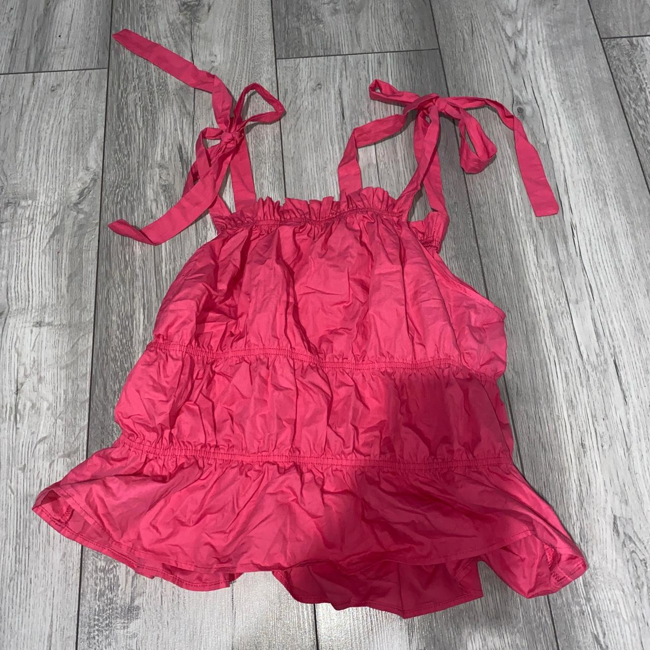 Uk12 boohoo pink tie straps top. Summer top. Never... - Depop