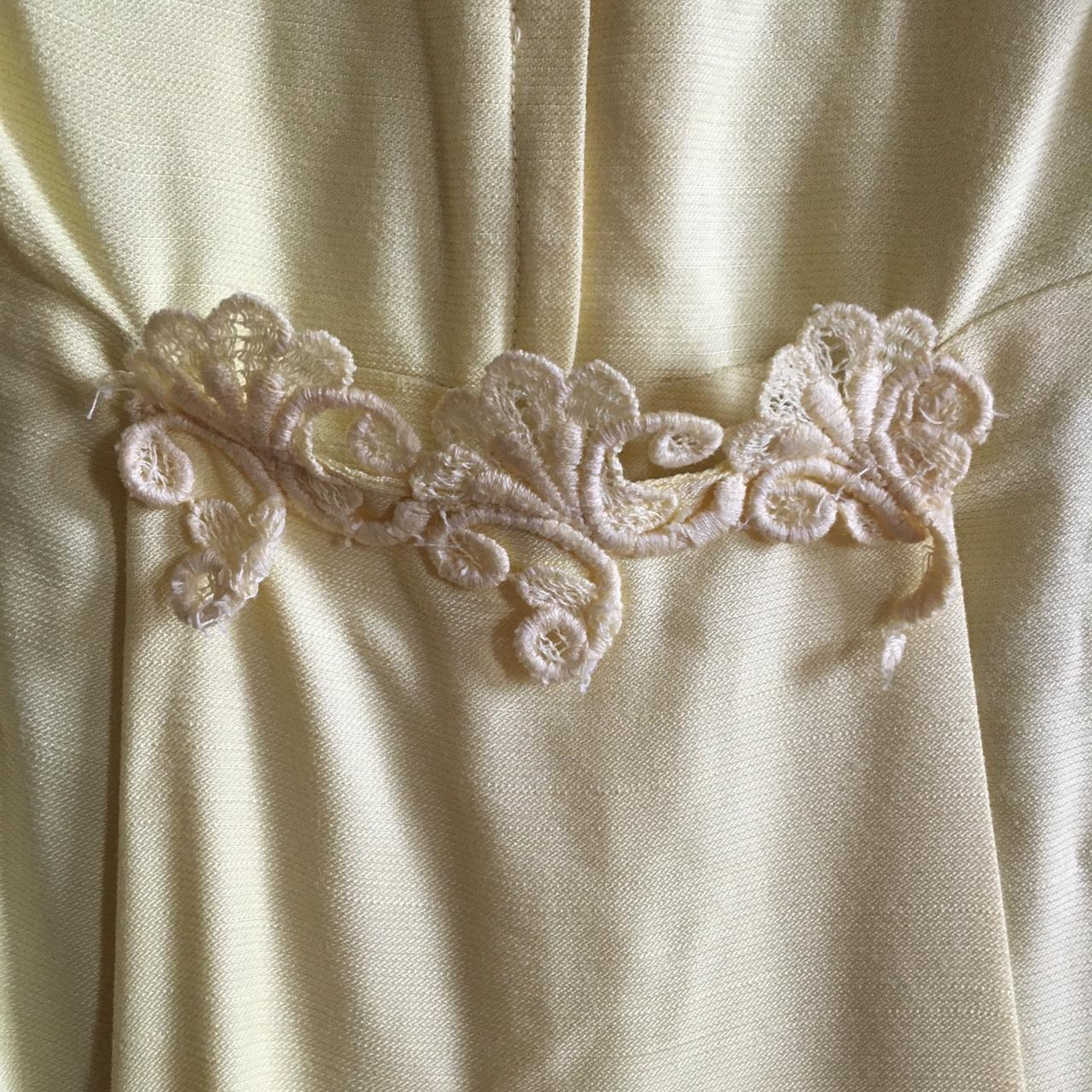 Pretty pale yellow empire waist 60s regency style... - Depop