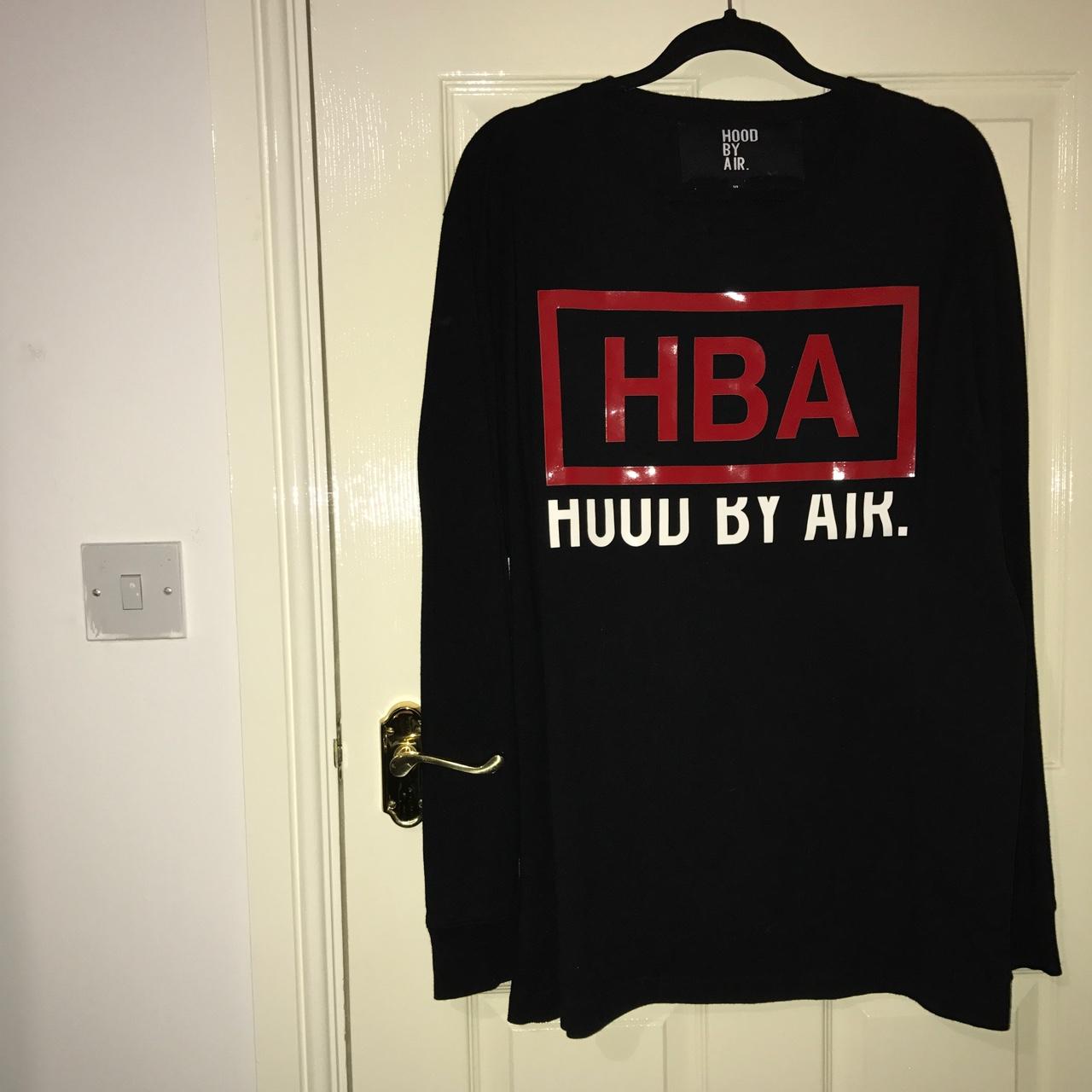 HBA / Hood By Air long sleeve t-shirt -Red, white &... - Depop