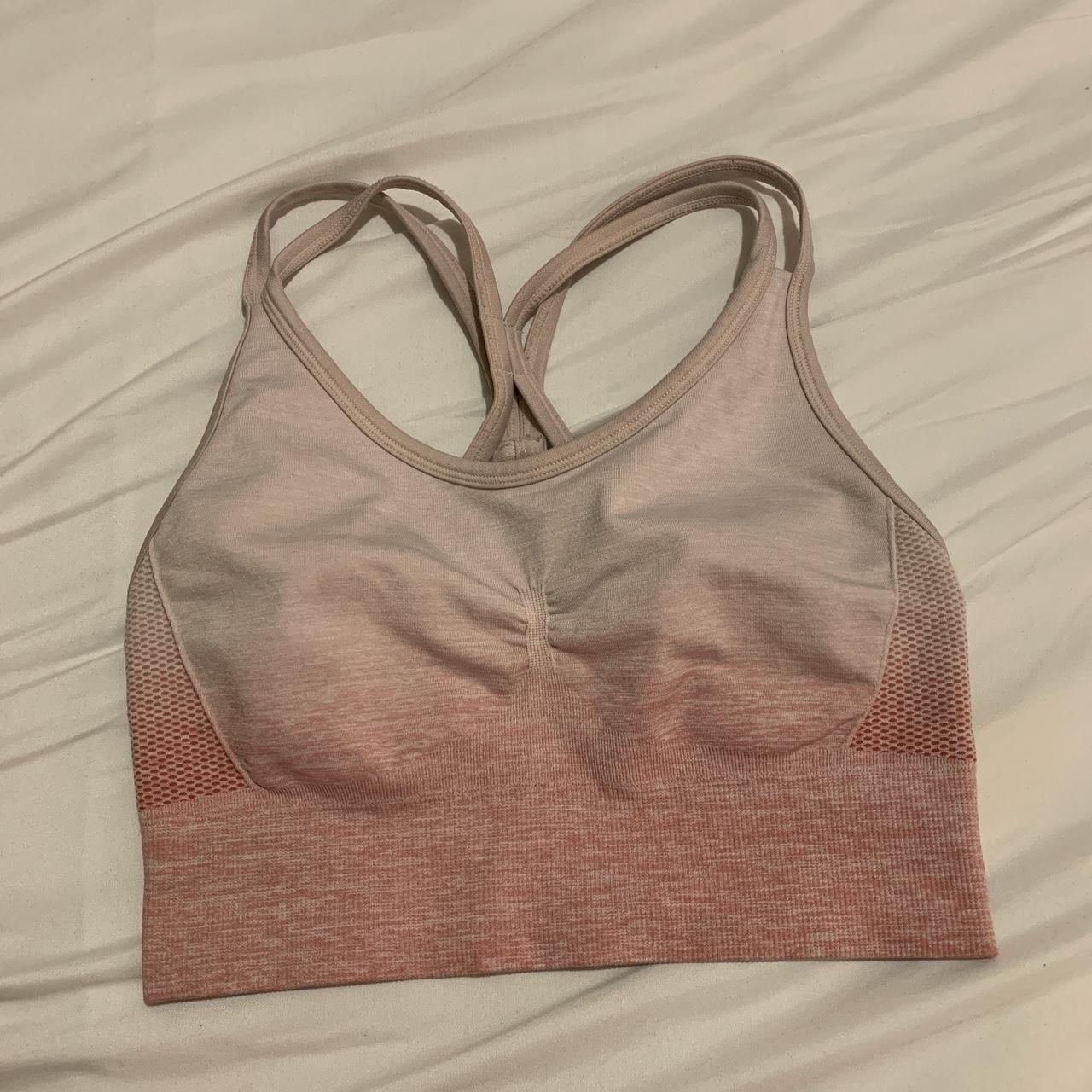 Pink ombré sports bra Size: small - Depop