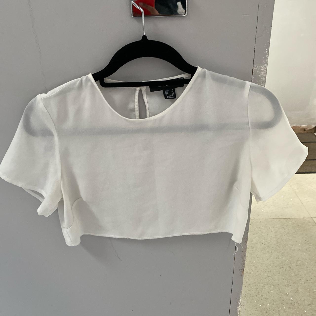 Primark Atmosphere white crop top Size 6 - Depop