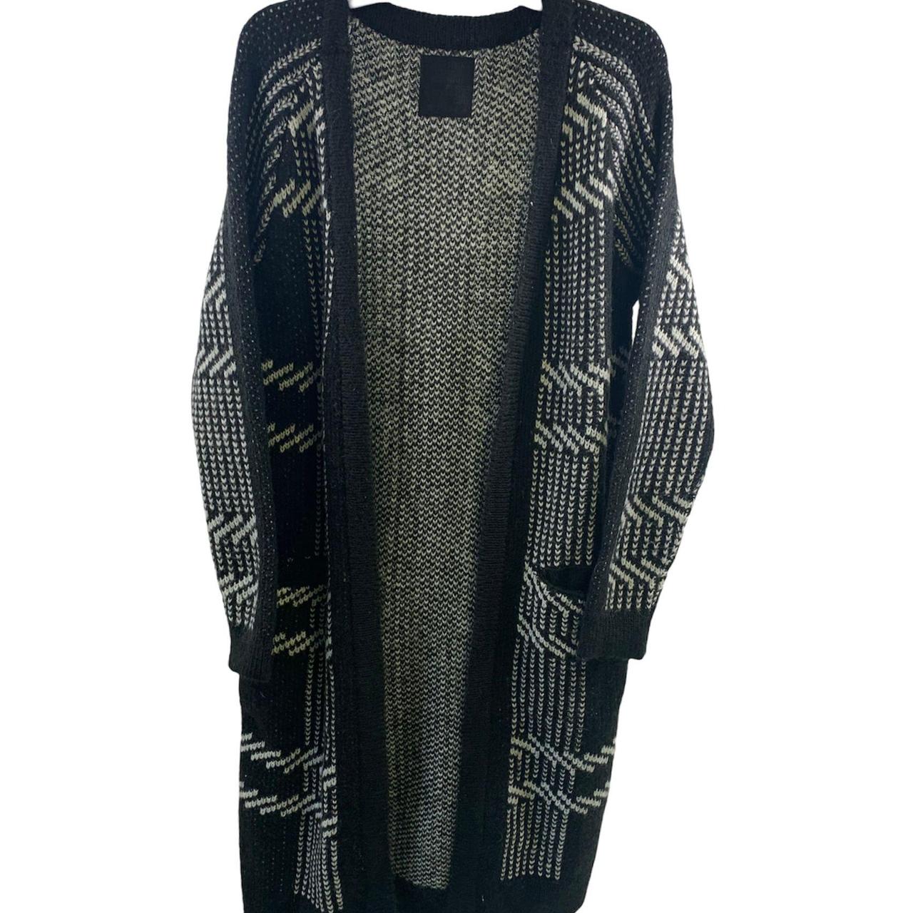 Just Female Women's Black and White Cardigan | Depop