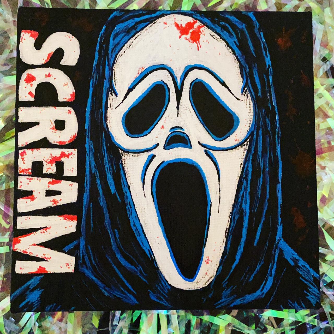 Hand painted Ghostface canvas - Scream movie... - Depop