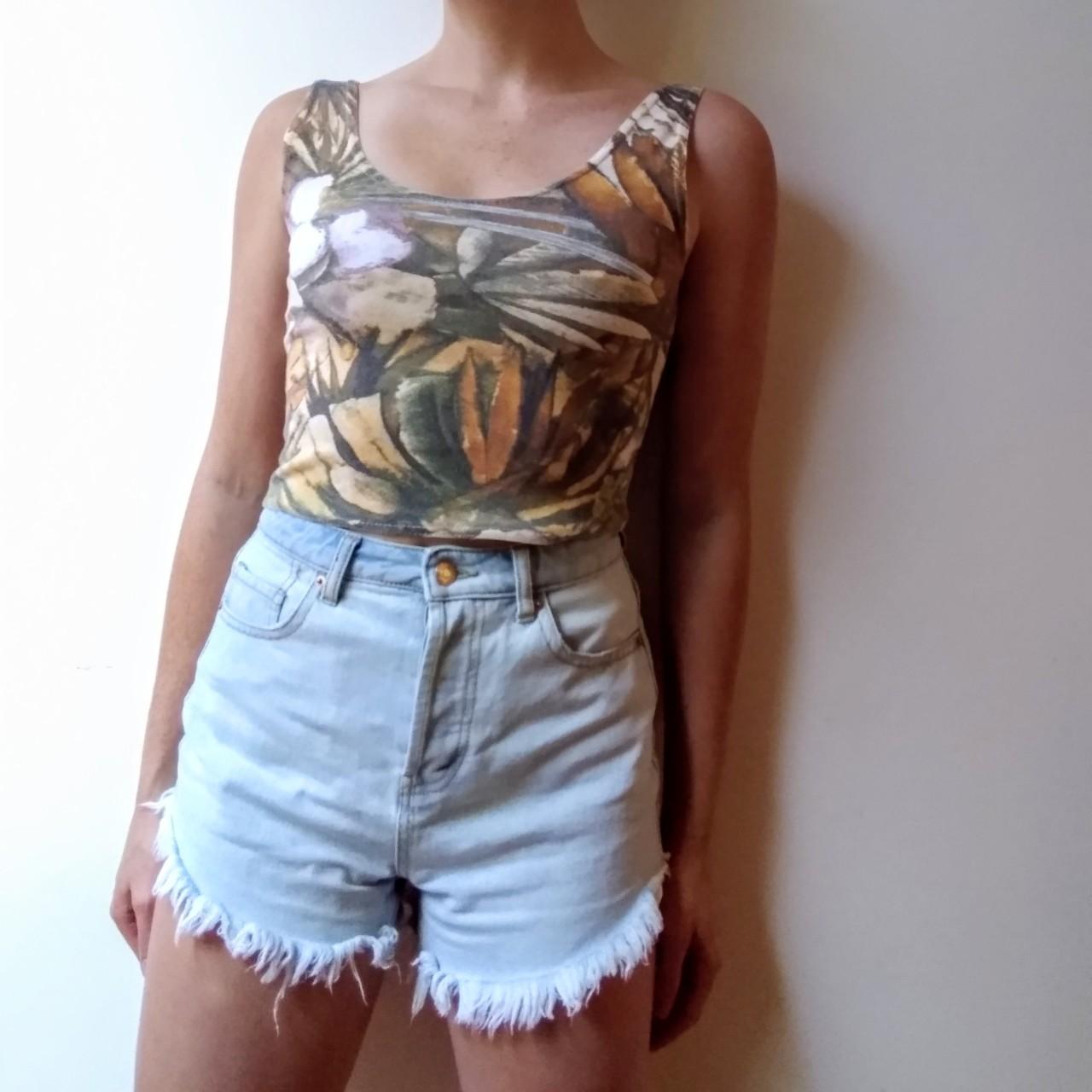 80s Express Forest Crop Top croptop with a woodsy... - Depop