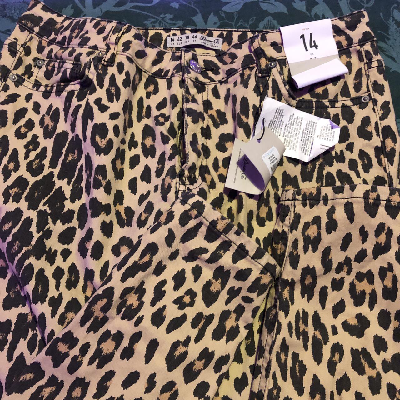 primark cheetah print high rise jeans never worn... - Depop