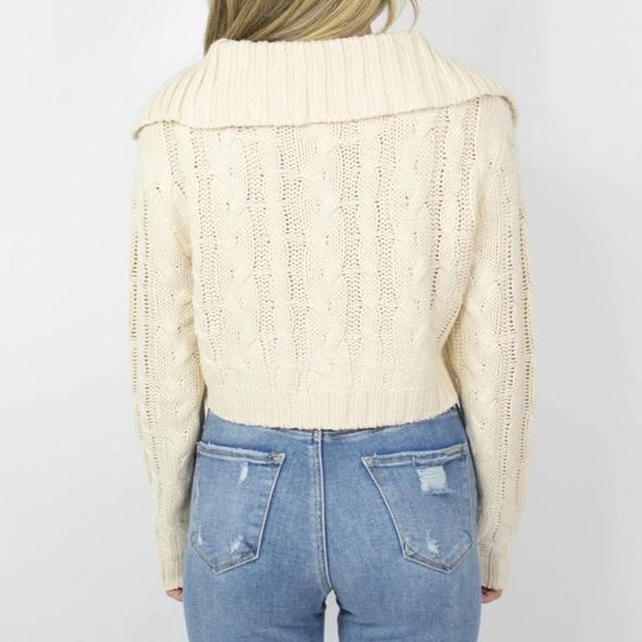 grey bandit cropped cardigan in cream💗 brand new... - Depop