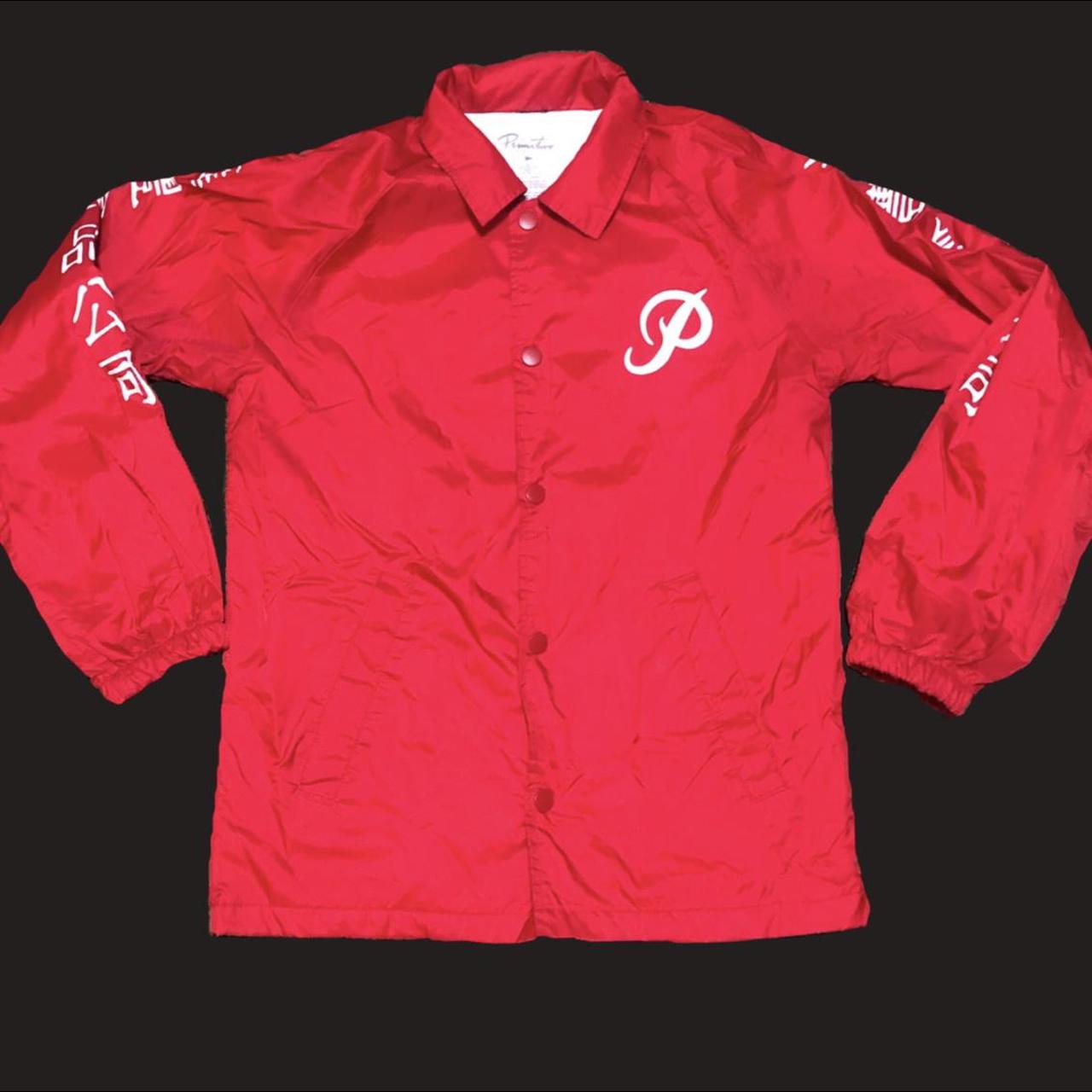 Primitive x Huy Fong Boys Red Coaches Jacket size... - Depop