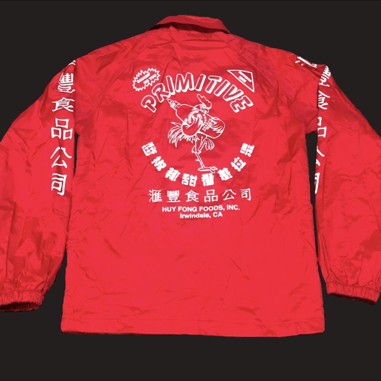 Primitive x Huy Fong Boys Red Coaches Jacket size... - Depop
